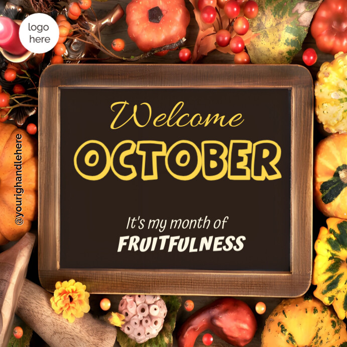 Copy of Welcome October Instagram Post | PosterMyWall