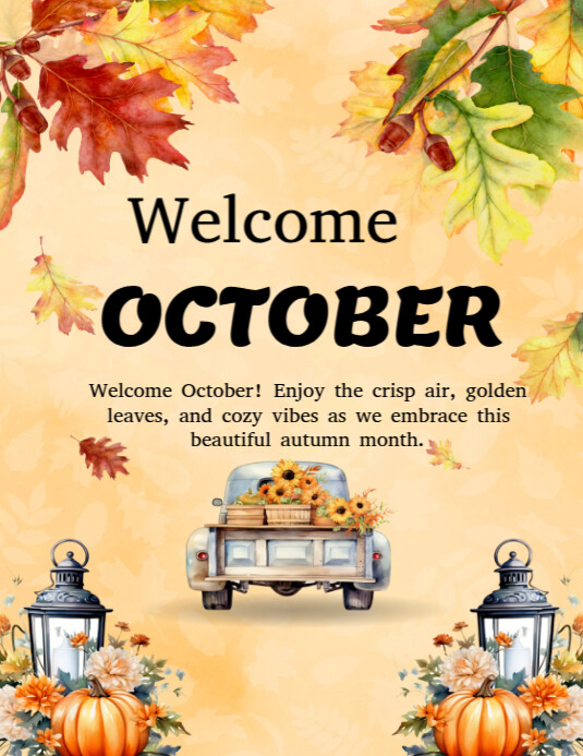 Welcome October template 2025 | PosterMyWall