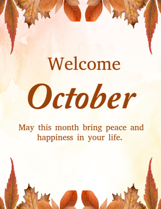 Welcome October template 2025 | PosterMyWall