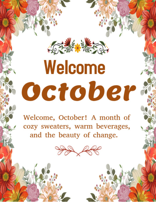 Welcome October template 2025 | PosterMyWall