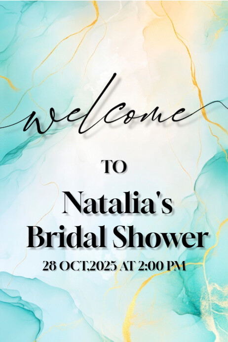 Plantilla de Welcome sign blue watercolor poster | PosterMyWall