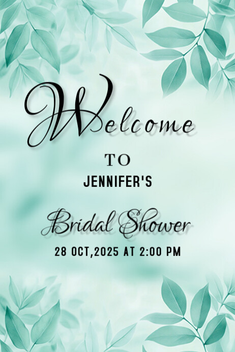 Plantilla de Welcome sign poster green leaf background | PosterMyWall