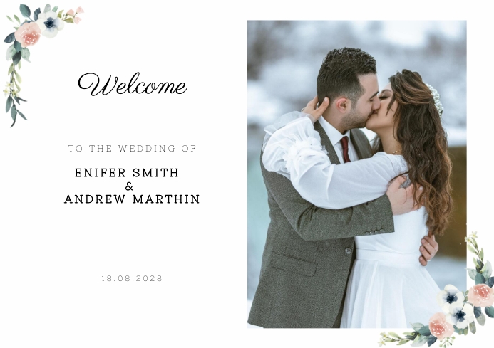 Welcome sign wedding template | PosterMyWall