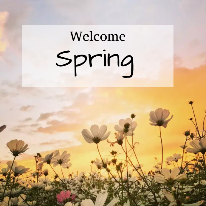 Welcome spring 🌼/ Online greeting cards Template | PosterMyWall