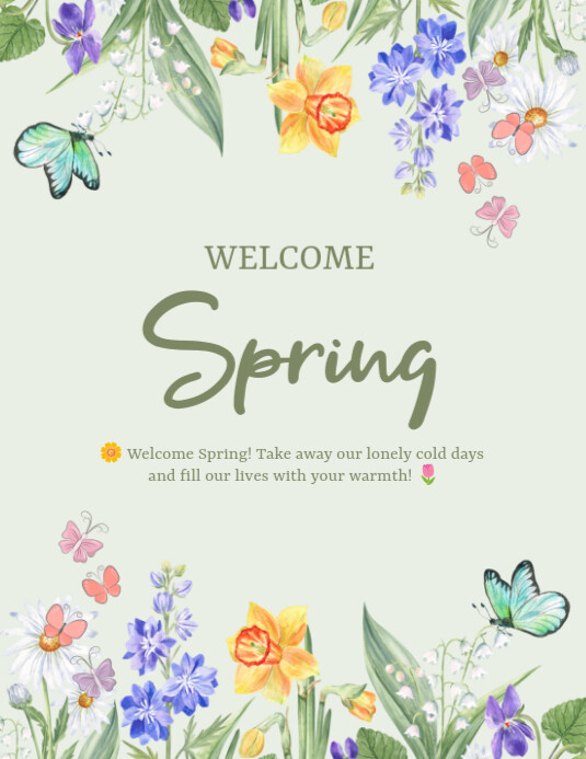 Welcome spring flyer online greeting card Template | PosterMyWall