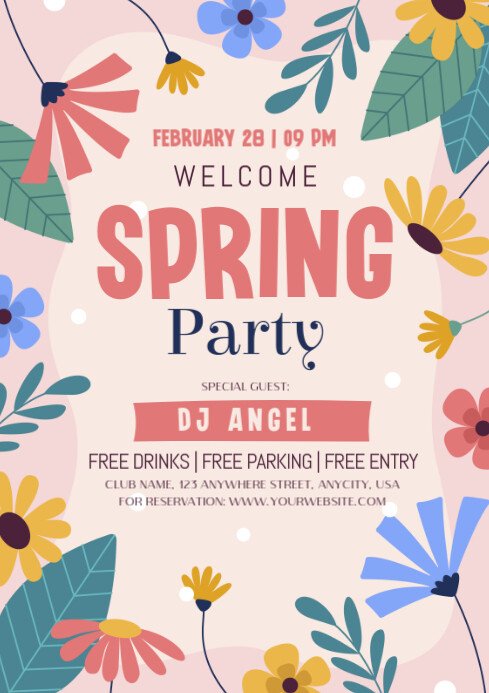 Plantilla de Welcome Spring Party Event Poster Flyer Template ...