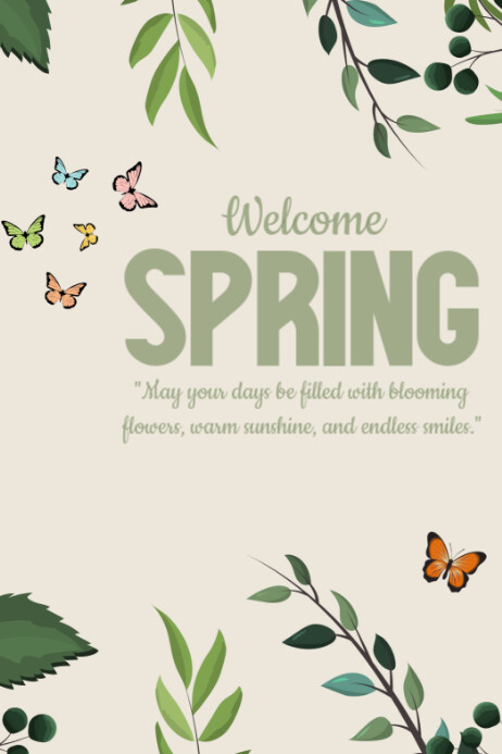 Copy of Welcome spring poster template | PosterMyWall