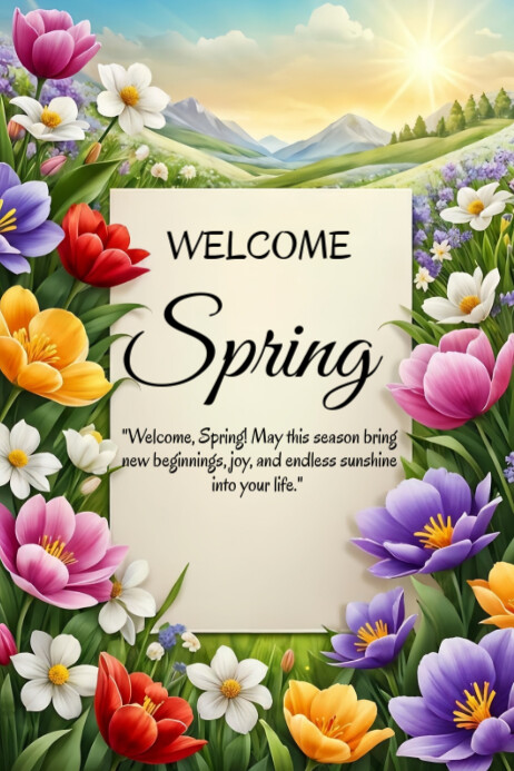 Welcome Spring template 2025 | PosterMyWall