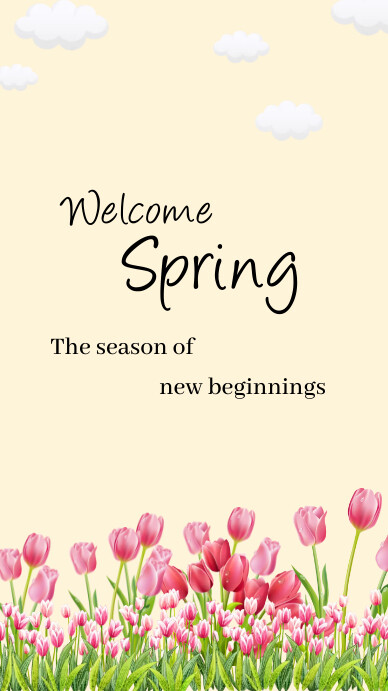 welcome spring tulips flowers instagram Template | PosterMyWall