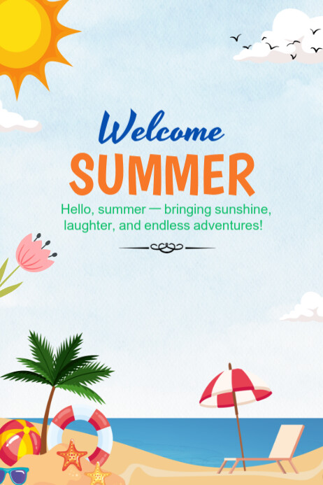 Copy of Welcome summer online greeting card | PosterMyWall