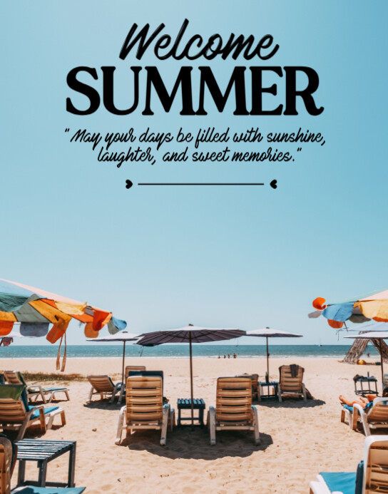 Welcome summer poster online greeting card Template | PosterMyWall