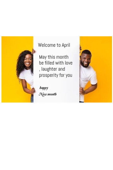 Welcome to April new month message Template | PosterMyWall