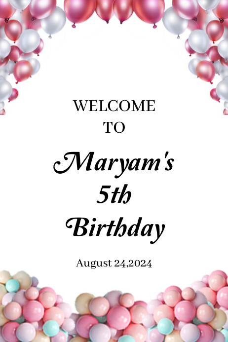 Plantilla de welcome to birthday party card template | PosterMyWall