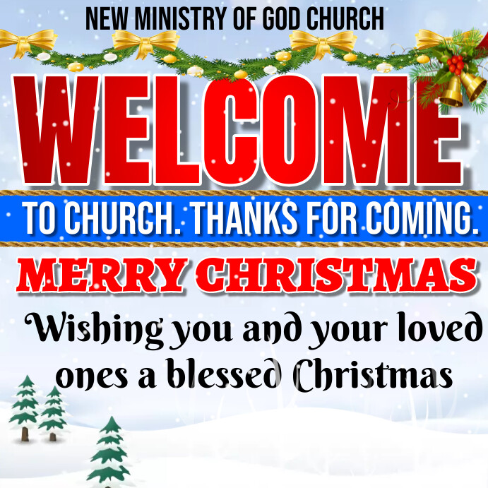 Welcome to church Christmas greeting flyer Template | PosterMyWall