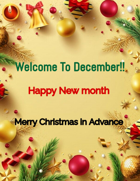 Welcome to December, happy New design Template | PosterMyWall