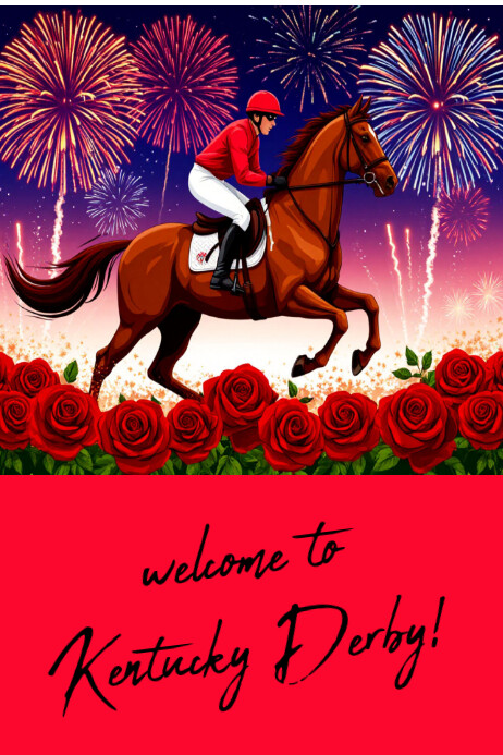 Welcome To Kentucky Derby Party Flyer Template Poster | PosterMyWall