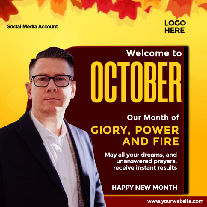 Plantilla de welcome to October | PosterMyWall