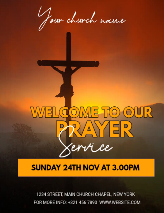Plantilla de Welcome to our prayer service | PosterMyWall