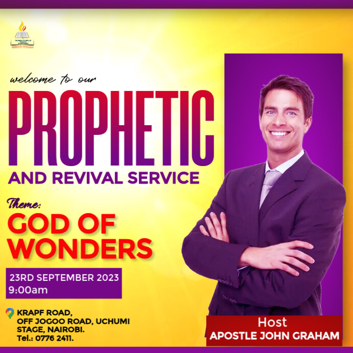 Copy of welcome to prophetic service | PosterMyWall