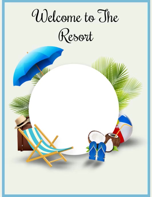 Copy of welcome to the resort, beach day | PosterMyWall