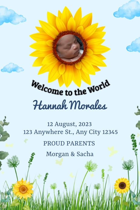 Plantilla de Welcome to the world | PosterMyWall