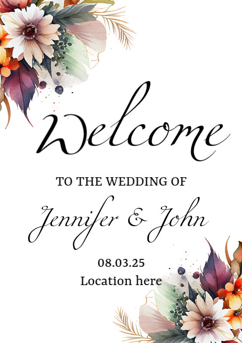 welcome to wedding floral Template | PosterMyWall