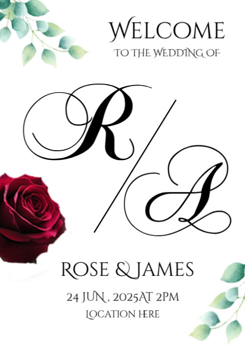 Welcome to wedding white background Template | PosterMyWall