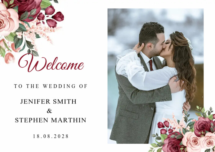 Welcome wedding sign template free | PosterMyWall