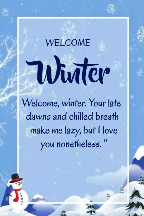 Welcome Winter Poster Design Template | PosterMyWall