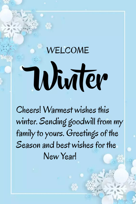 Welcome Winter Poster Design Template | PosterMyWall