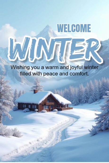 Welcome winter Poster - Realistic Snow House modern Winter designs ...