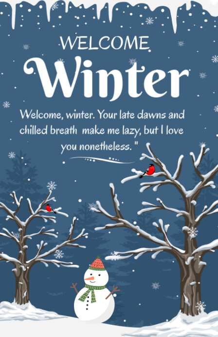 Welcome Winter Template 2024 | PosterMyWall