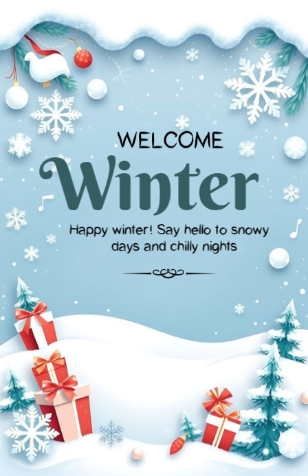 Welcome Winter template 2025 | PosterMyWall