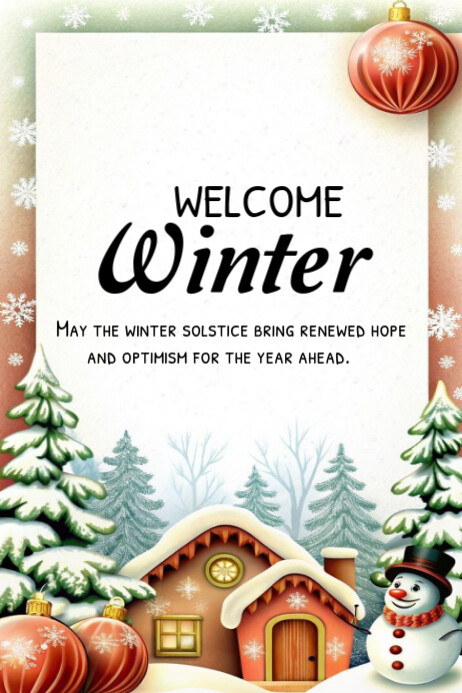 Welcome Winter Template 2025 | PosterMyWall