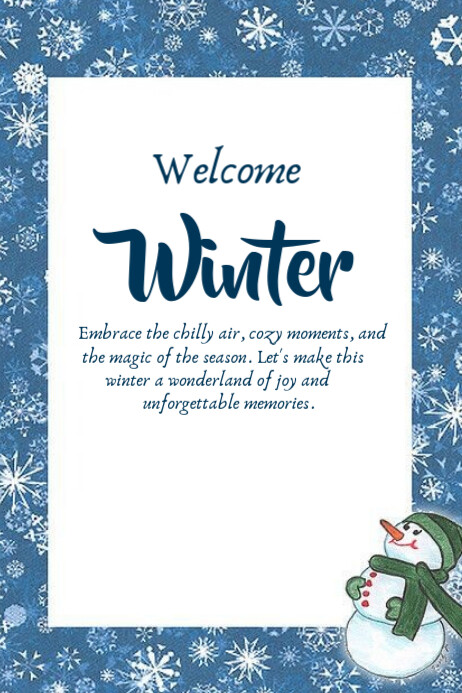 Welcome Winter Template 2025 | PosterMyWall