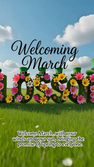 Welcoming March Digital Video Template | PosterMyWall
