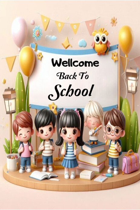 Wellcome Back To School Template | PosterMyWall