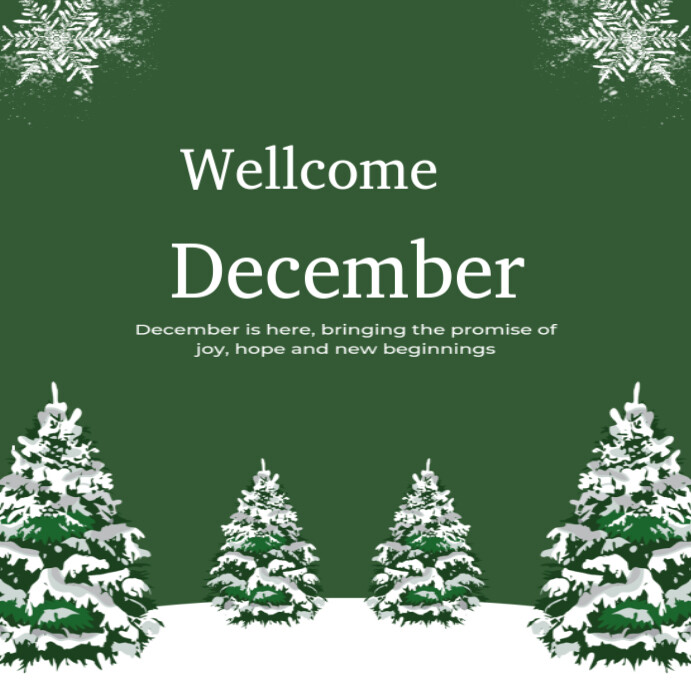 Wellcome December Instagram post online greeting cards Template ...