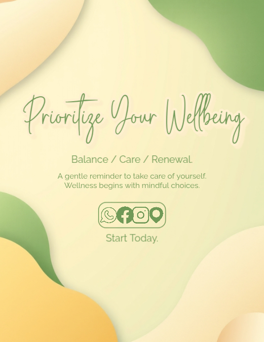 Wellness Flyer Template for Self Care and Mindfulness | PosterMyWall