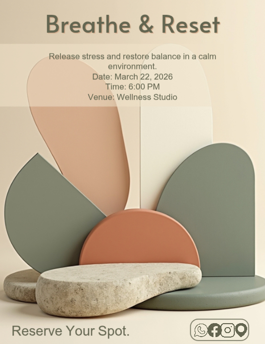 Wellness Flyer Template for Stress Relief Events | PosterMyWall