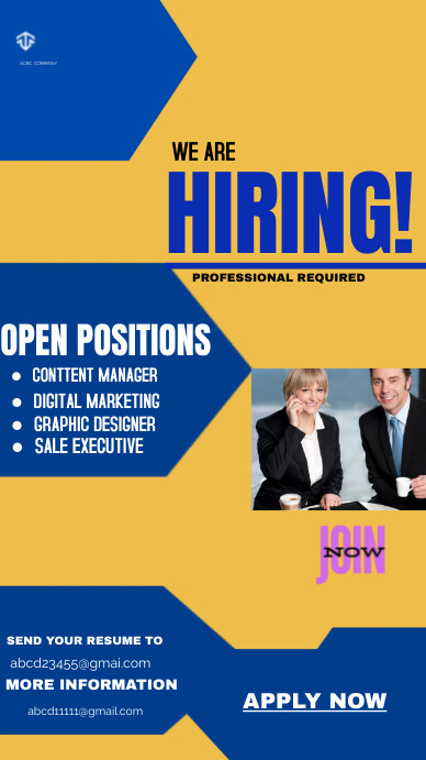 Were hiring a new staff graphic Template | PosterMyWall