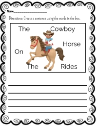 Easter Bunny Sentence Mix Up Worksheet Template | PosterMyWall