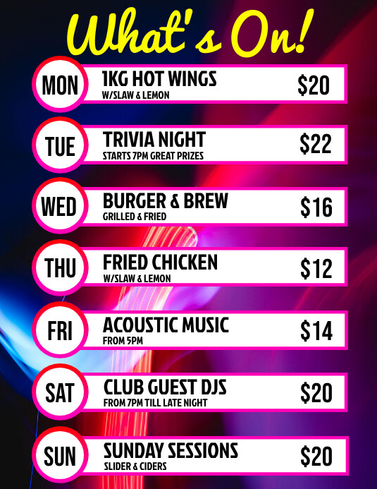 Plantilla de What's On Flyer | PosterMyWall