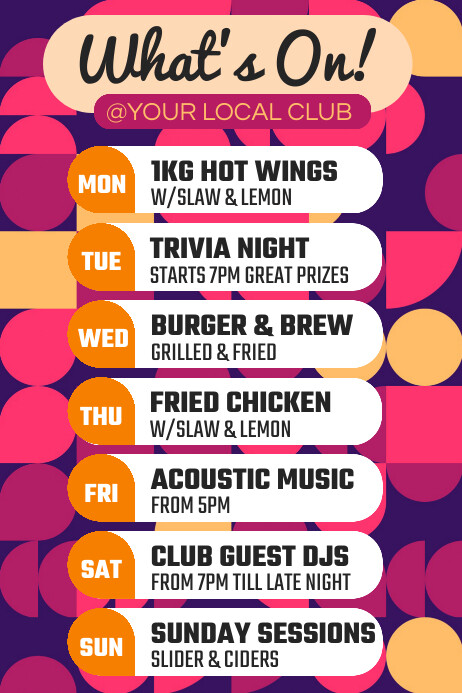 What's On Poster Template | PosterMyWall