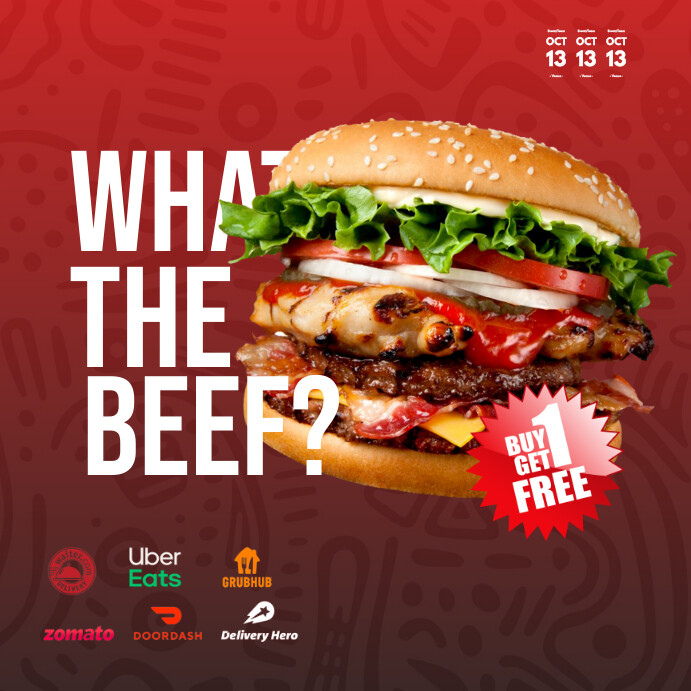 what's the beef burger flyer Template | PosterMyWall