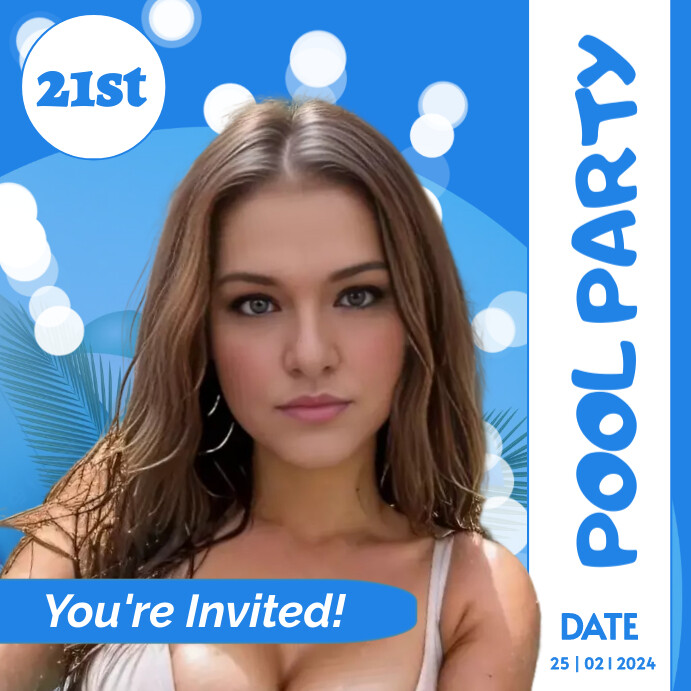 Whatsapp Invite Pool Party Template | PosterMyWall