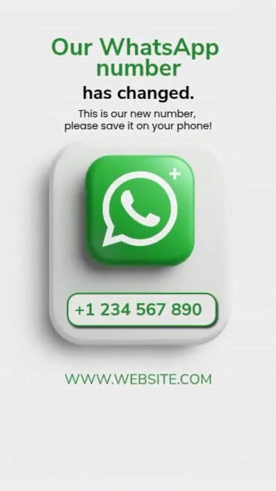 Whatsapp Number Change Announcement Template Instagram Reel | PosterMyWall