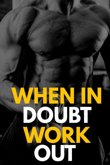 when in doubt work out fitness poster Template | PosterMyWall