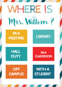 teacher classroom sign template | PosterMyWall