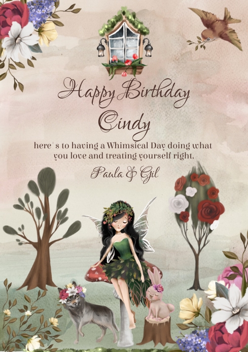 Women's Birthday Greeting Card Template | PosterMyWall
